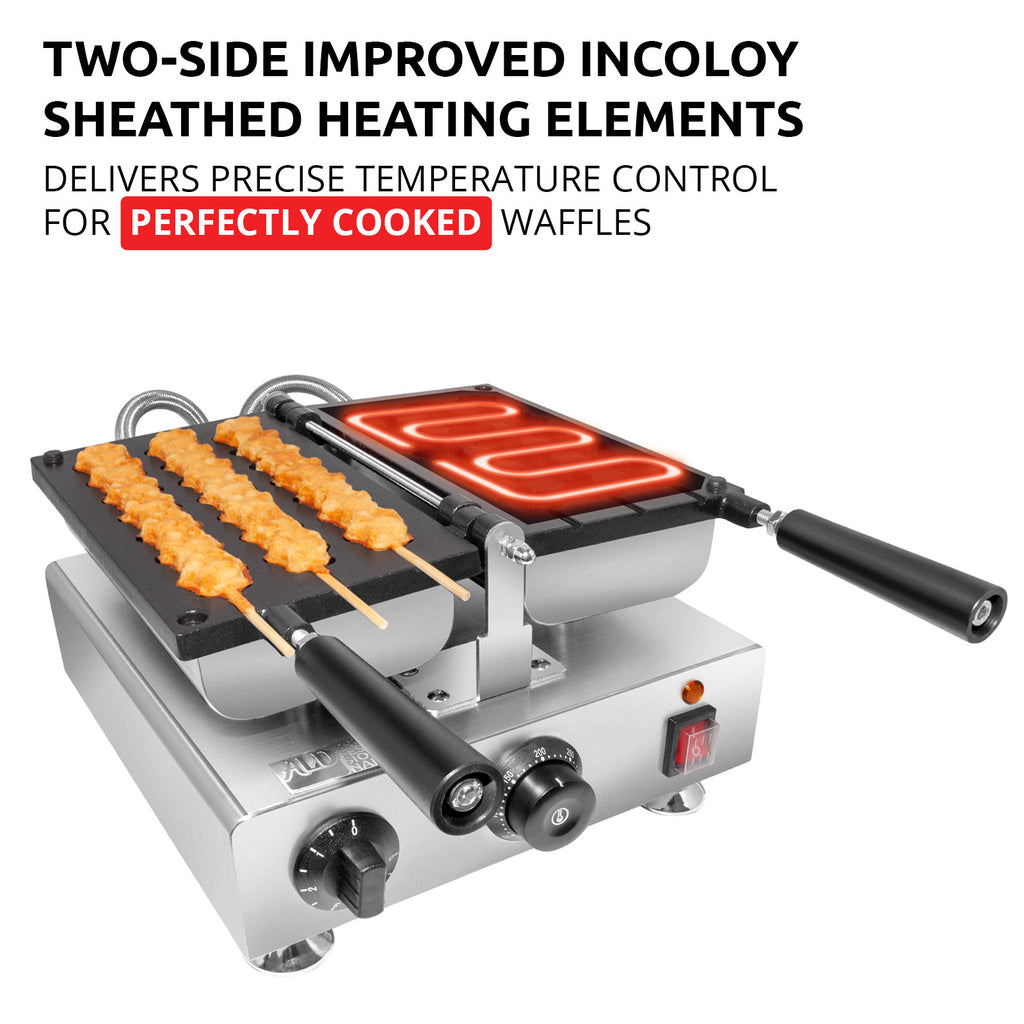 ALDKitchen Waffle Stick Maker | 3 Paw-Shaped Waffles | Round-Shaped Waffles
