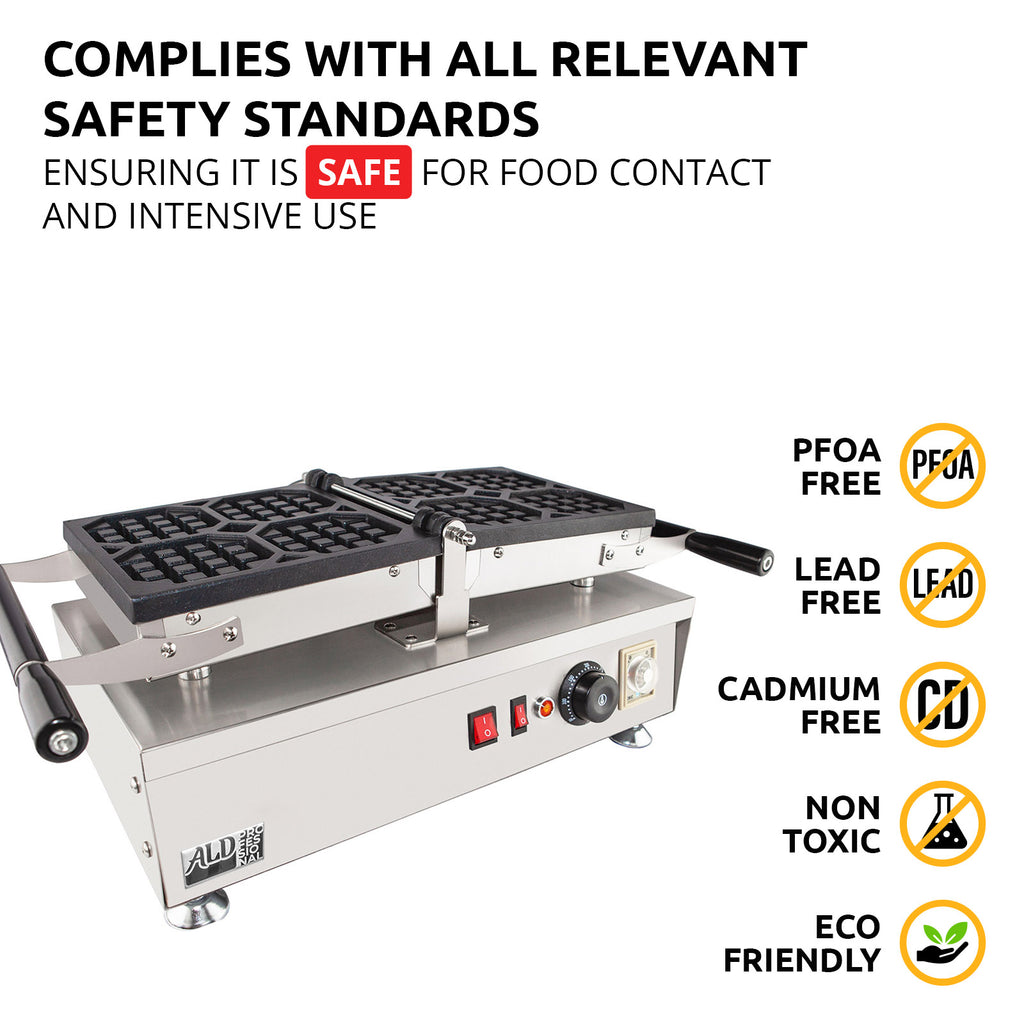 ALDKitchen Belgian Waffle Iron | Swing Type | 4 Pcs | Professional Use ...