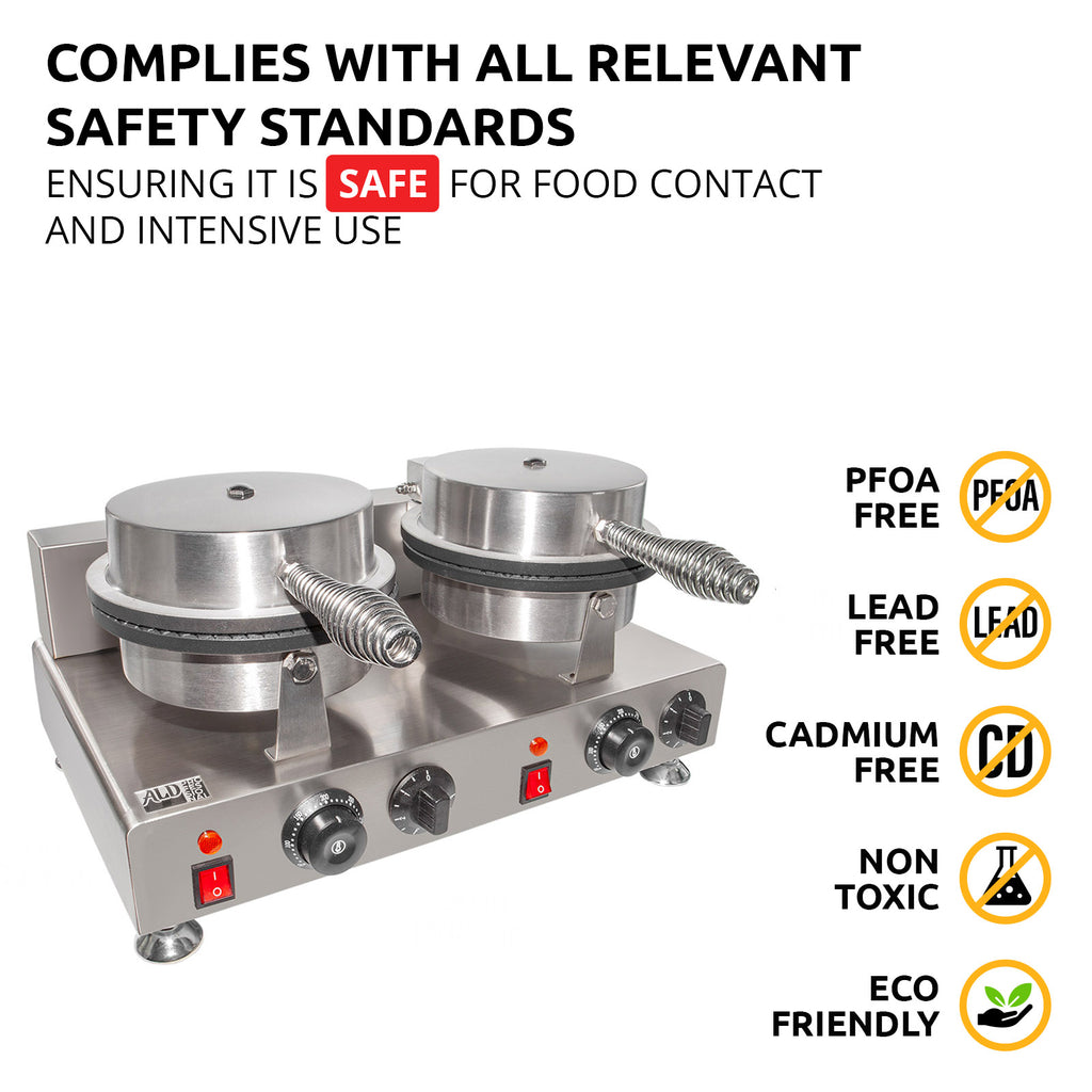 ALDKitchen Waffle Cone Maker | Commercial Double Ice Cream Cone Maker ...