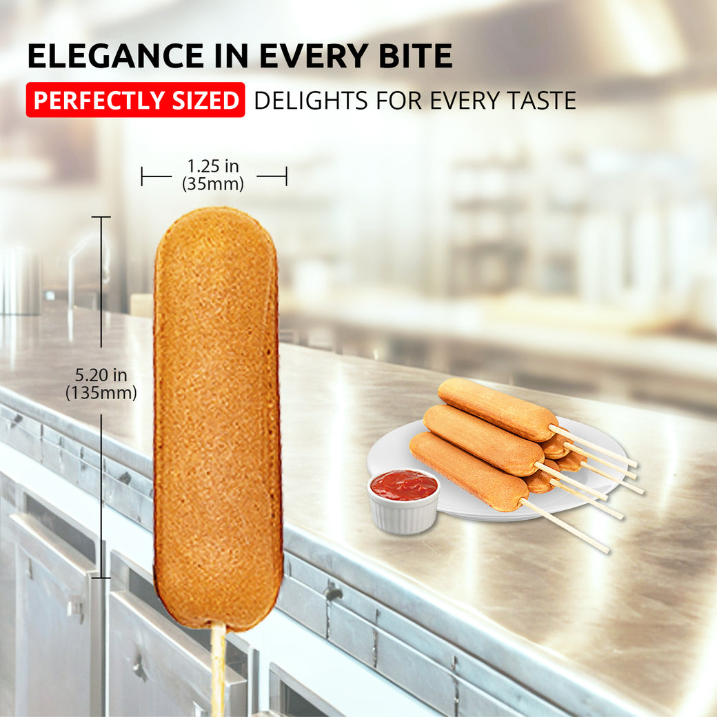 ALDKitchen Hot Dog Waffle Iron | Commercial | 6 Plain Corn Dog Waffles