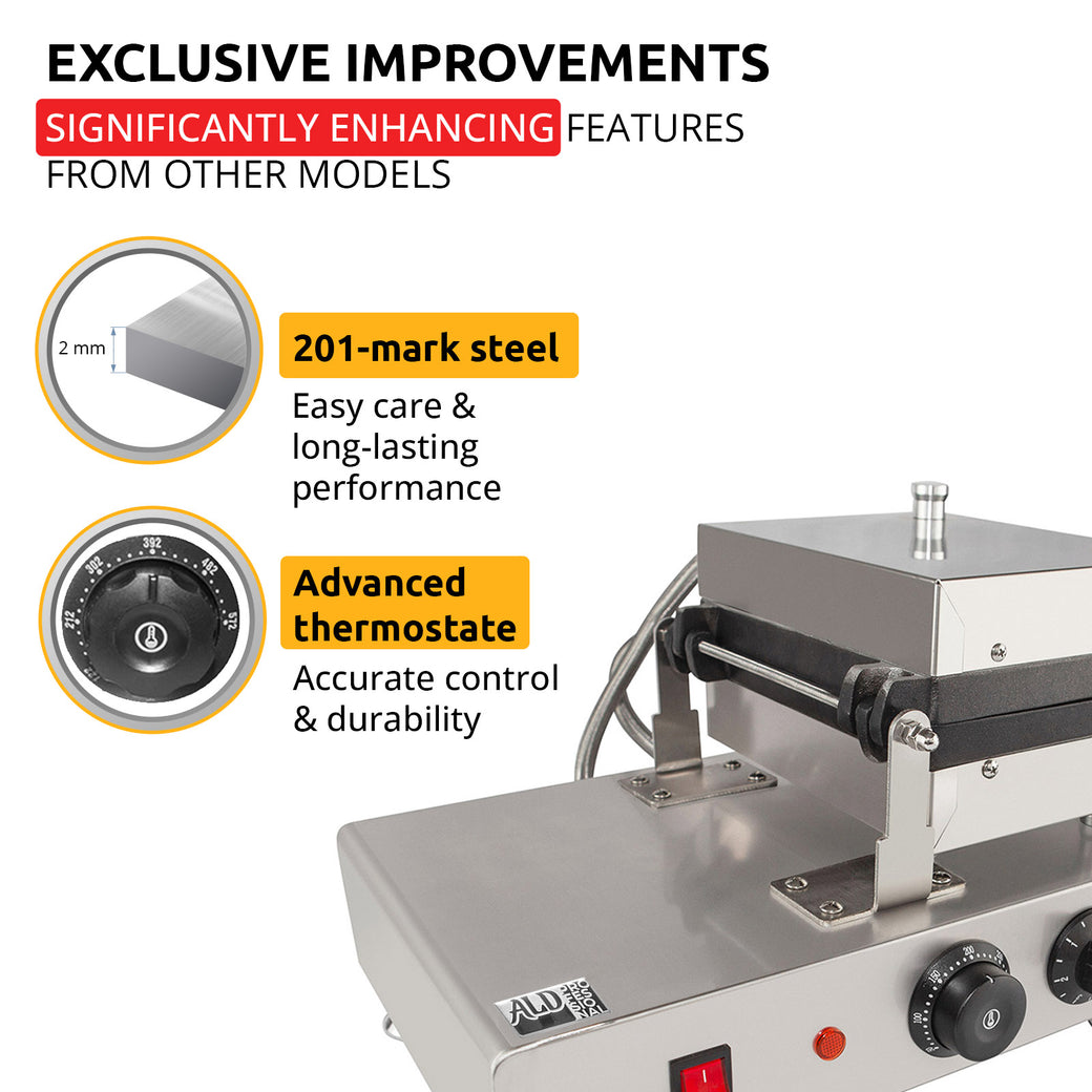 ALDKitchen Waffle Maker with Nonstick Coating | Swing Type Belgian ...
