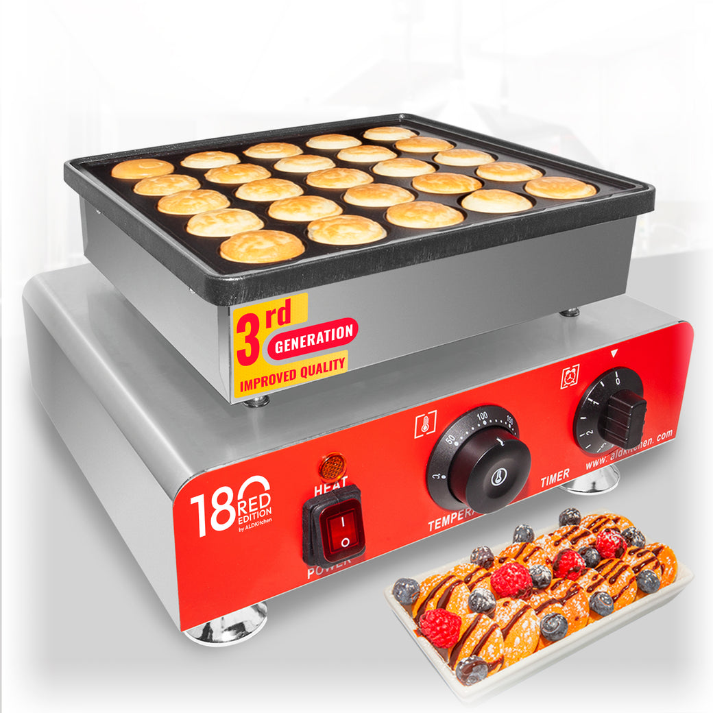 ALDKitchen Poffertjes Maker Commercial | 25 Pcs | Dutch Mini Pancakes