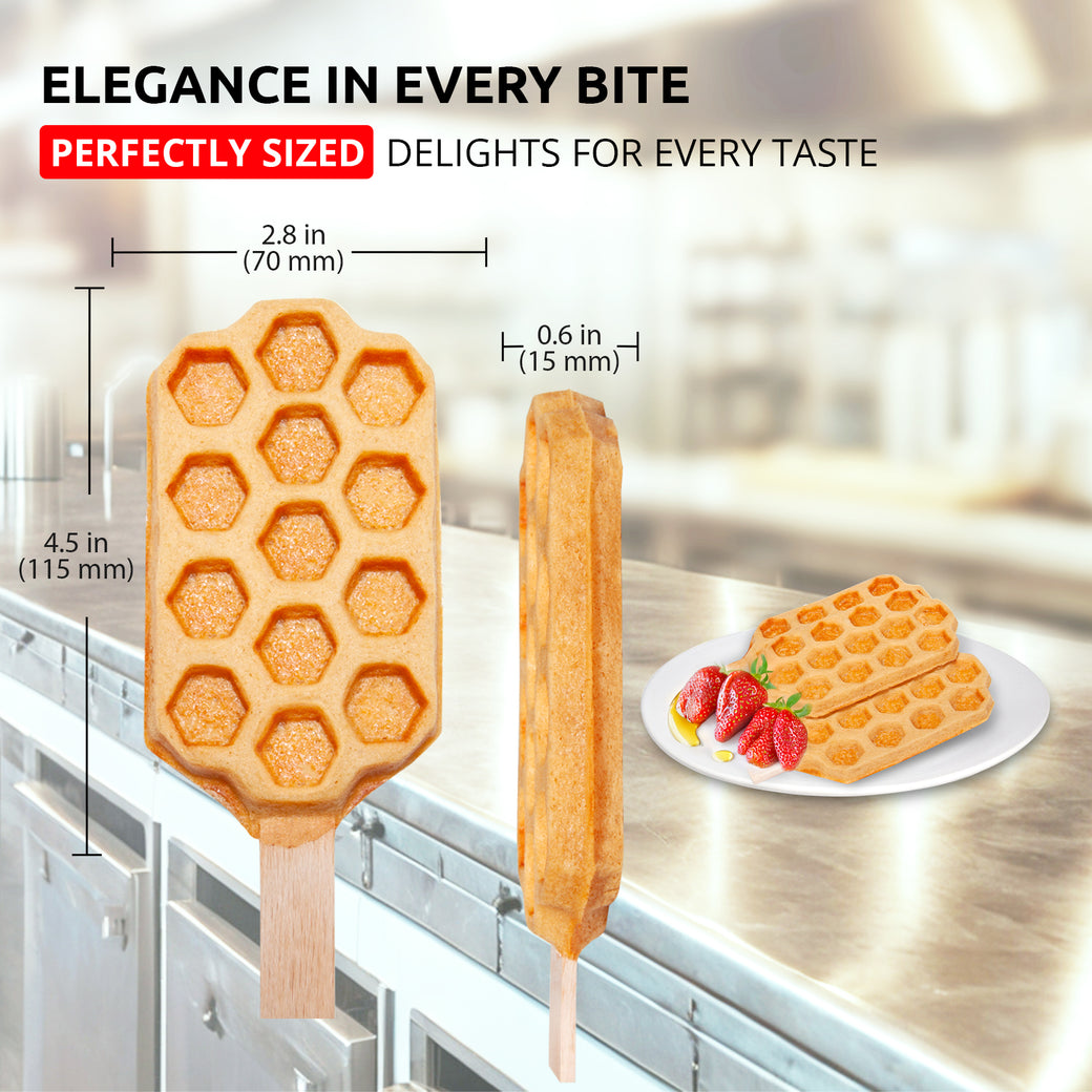 ALDKitchen Honeycomb Waffle Maker | 3 Waffles on a Stick | Stainless Steel