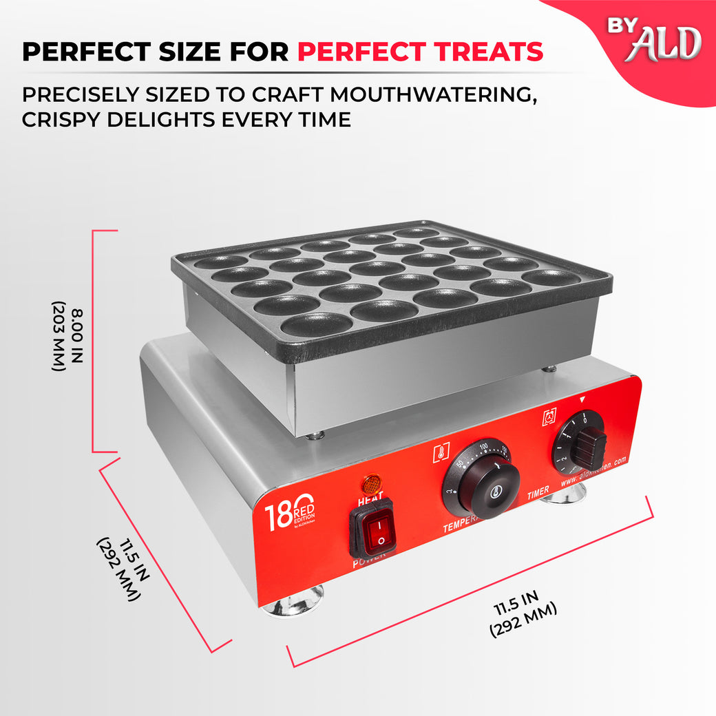ALDKitchen Poffertjes Maker Commercial | 25 Pcs | Dutch Mini Pancakes
