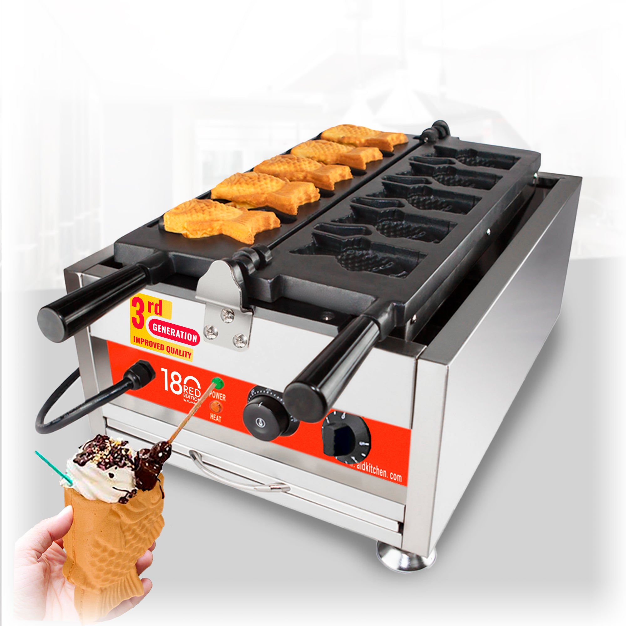 ALDKitchen Taiyaki Machine Commercial | 5 Open-Mouth Fish Shaped ...