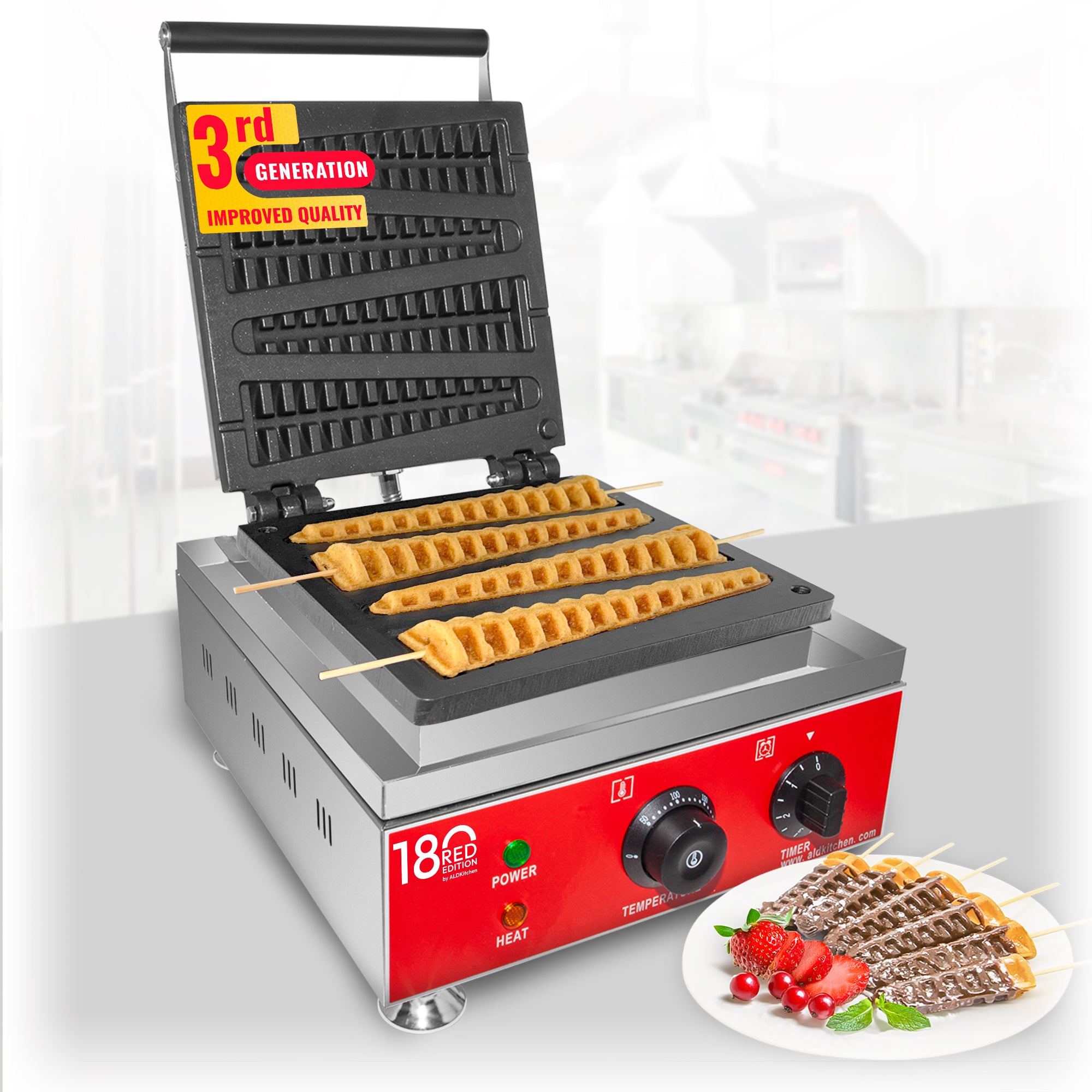 ALDKitchen Waffle Stick Maker | 4 Tree Waffles on a Stick | Stick ...