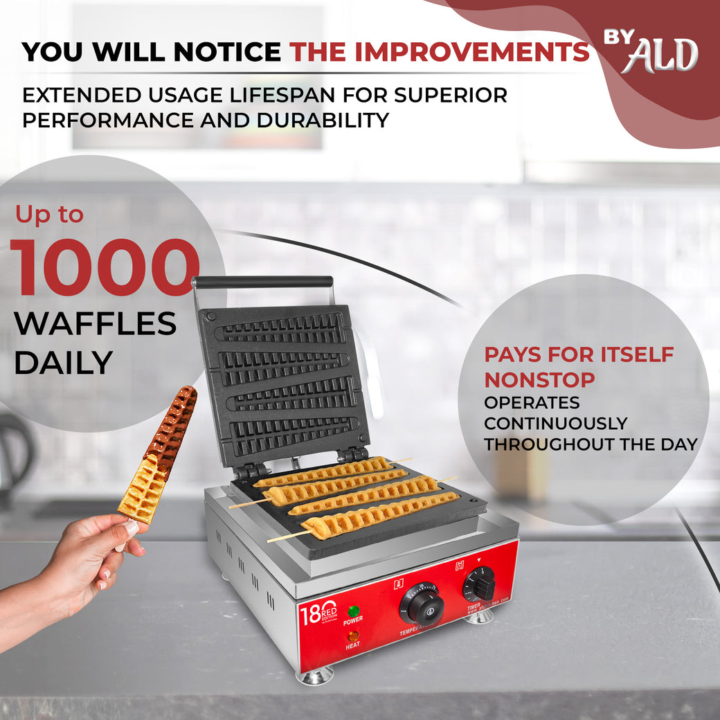 ALDKitchen Waffle Stick Maker | 4 Tree Waffles on a Stick | Stick ...