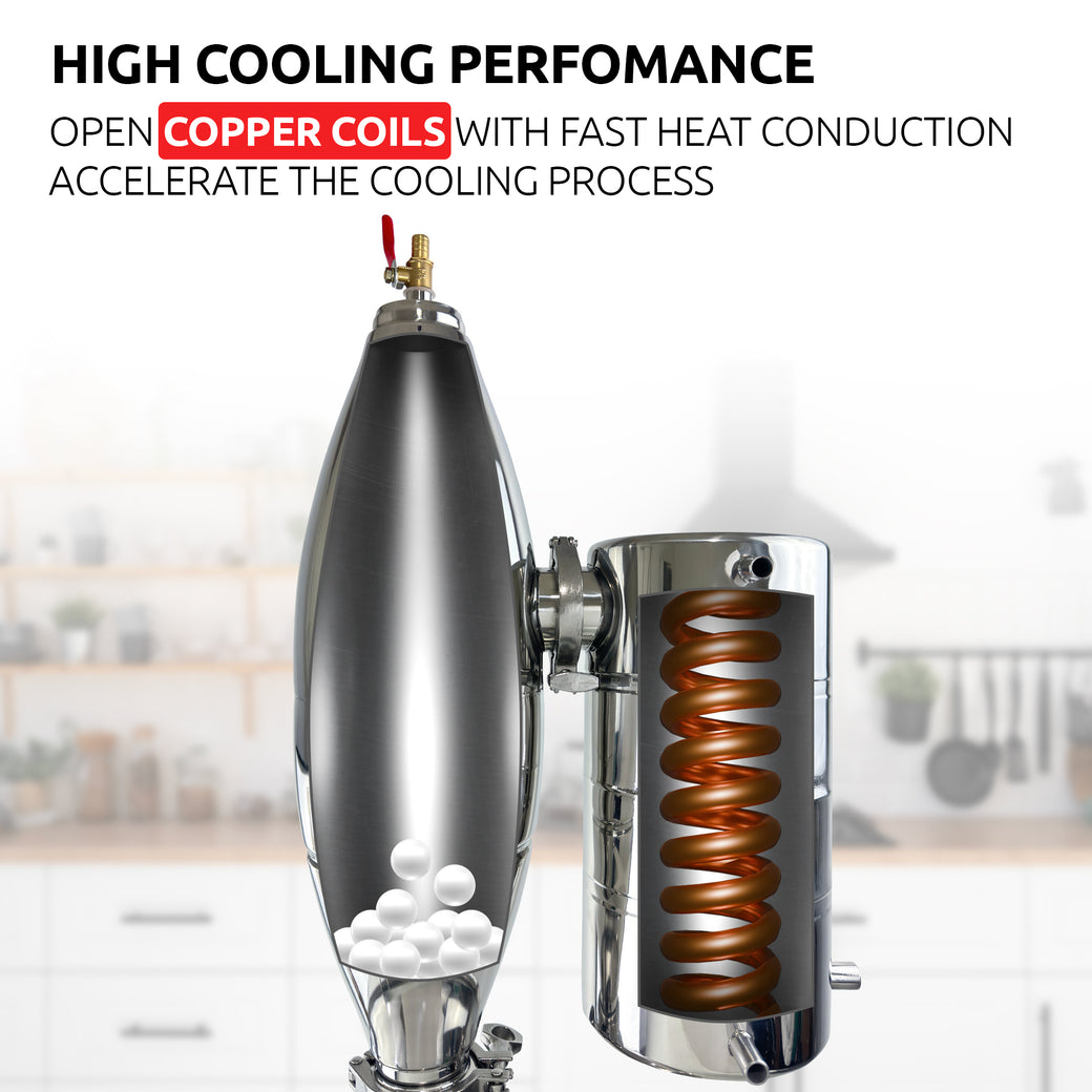Moonshine Alcohol Still | Distiller with Ceramic Balls | Premium DIY W