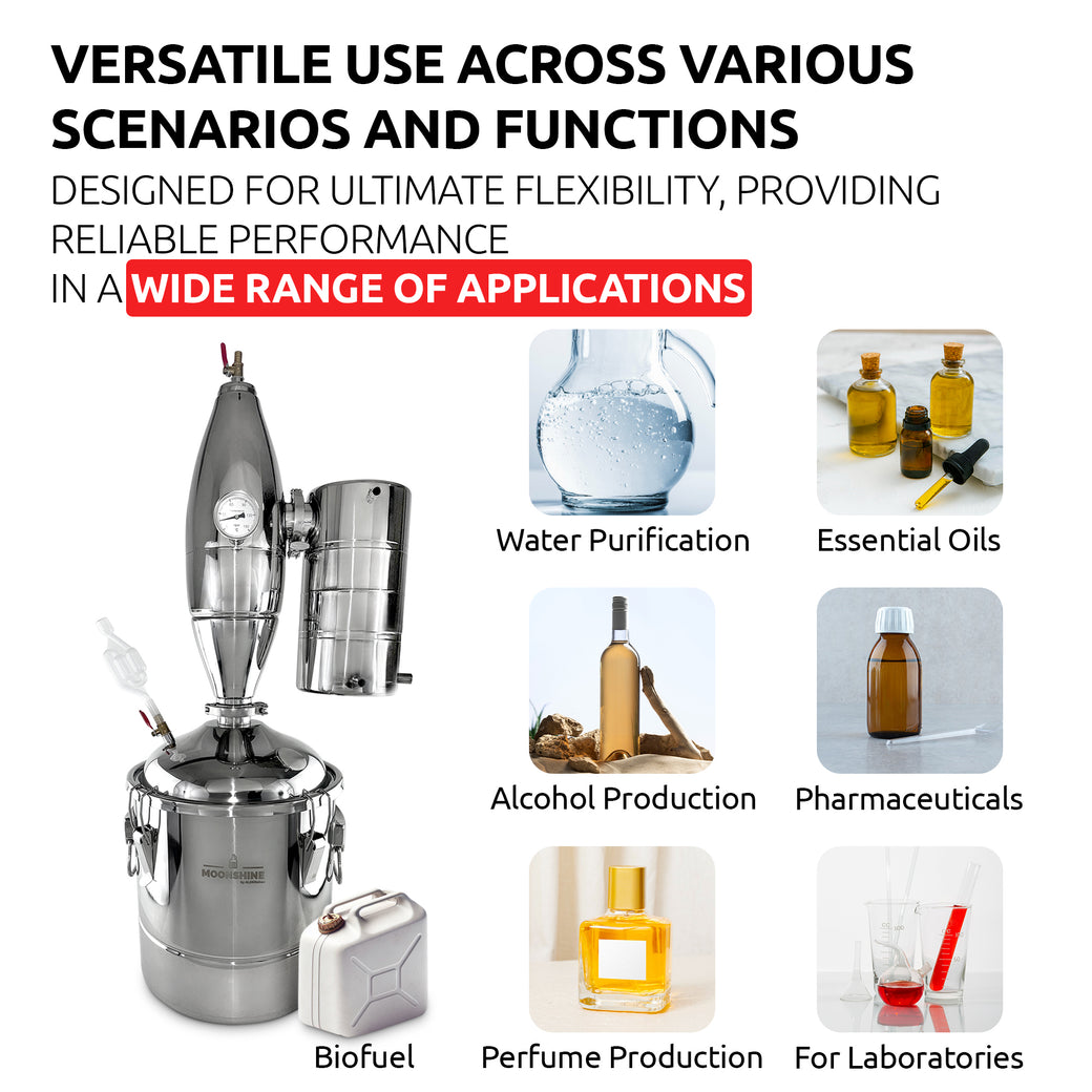 Moonshine Alcohol Still | Distiller with Ceramic Balls | Premium DIY W